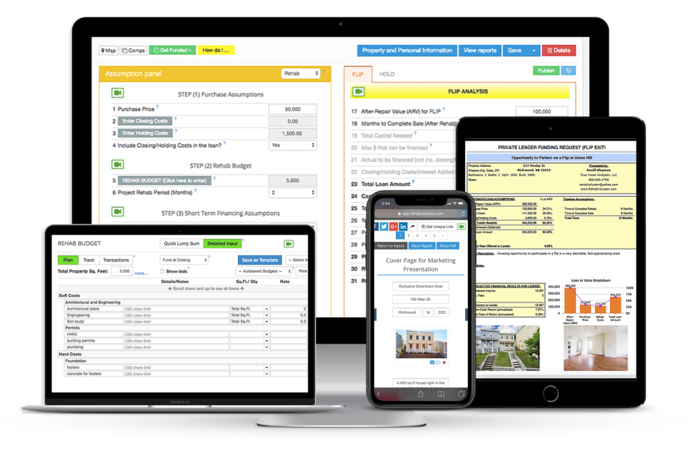 Real Estate Deal Analysis Software and Tool - Rehab Valuator